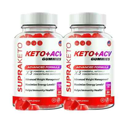 2-Pack SupraKeto Keto ACV Gummies - Supra Keto ACV Gummies - 120 ...