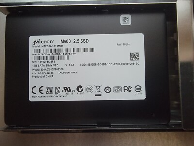 Micron M600 1TB 2.5'' SSD P/N: MTFDDAK1T0MBF-1AN12ABYY Supermicro SFF ...