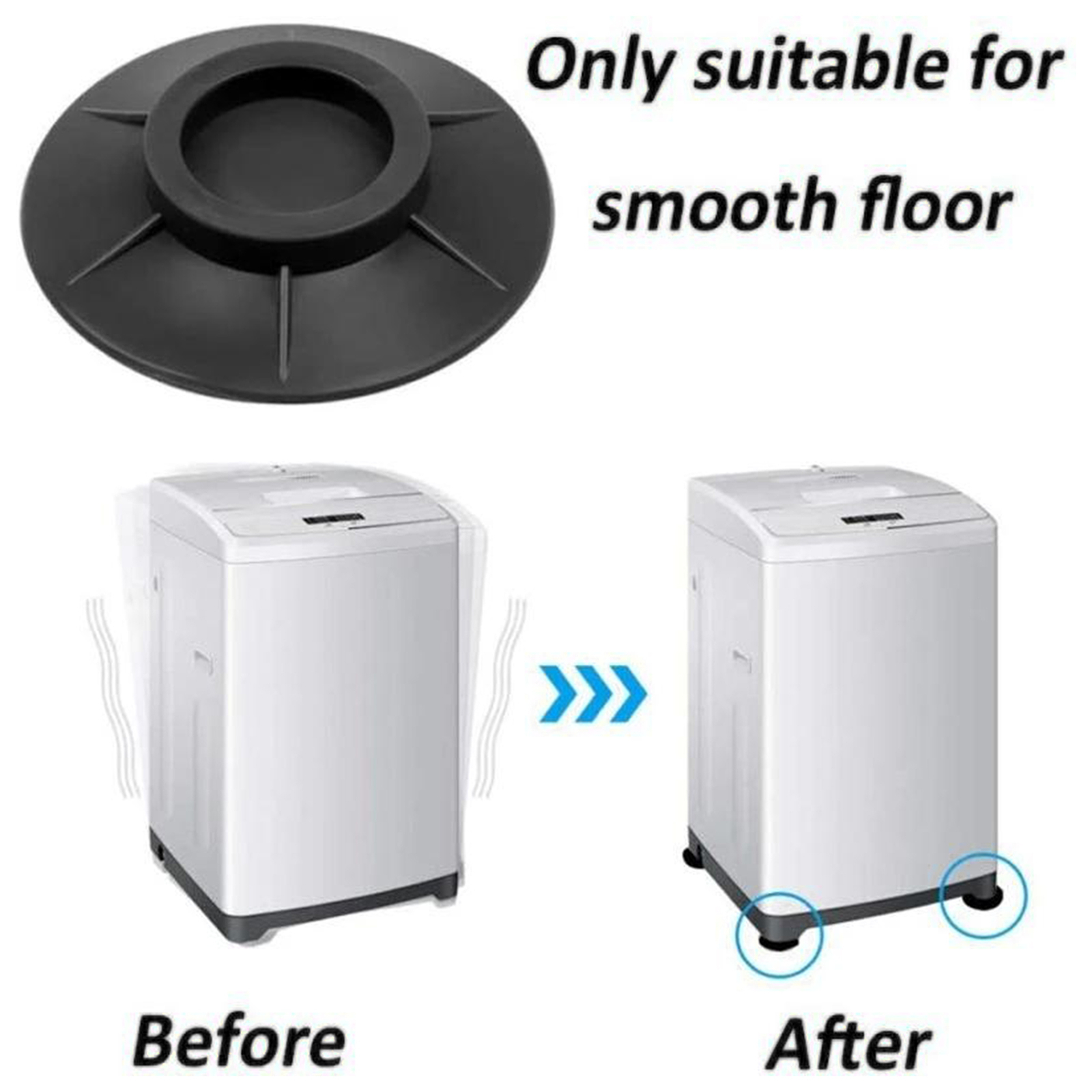 4pcs Washing Machine Leg Pads Groove Design Reduce Noise Home Drum ...