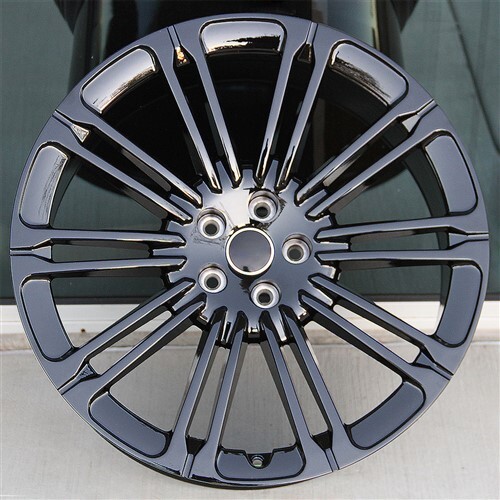 SET(4) 24" 24x9.5 5x120 GLOSS BLACK WHEELS BLACK FIT RANGE ROVER SPORT ...