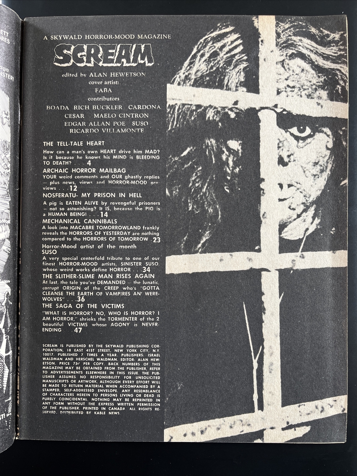 SCREAM MAGAZINE No 8 AUG 1974 - RARE MAGAZINE - THE SAGA OF THE VICTIMS ...
