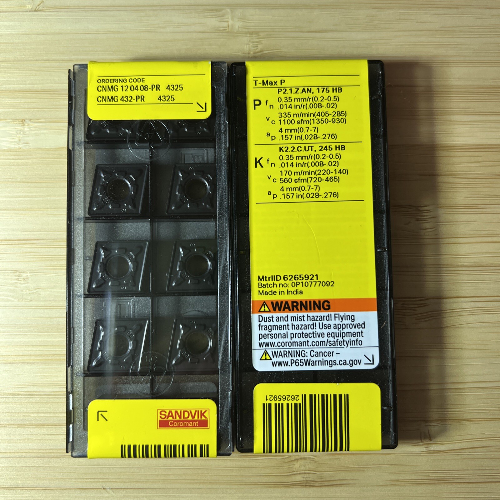 10 Pack SANDVIK CNMG 12 04 08-PR 4325 CARBIDE INSERTS CNMG 432-PR 4325 ...