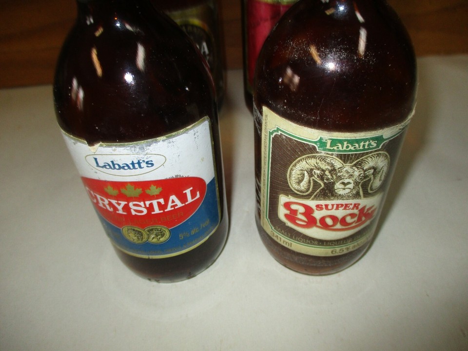6 VTG Labatt's Stubby Beer Bottles Super Bock Club Crystal Extra Stock ...