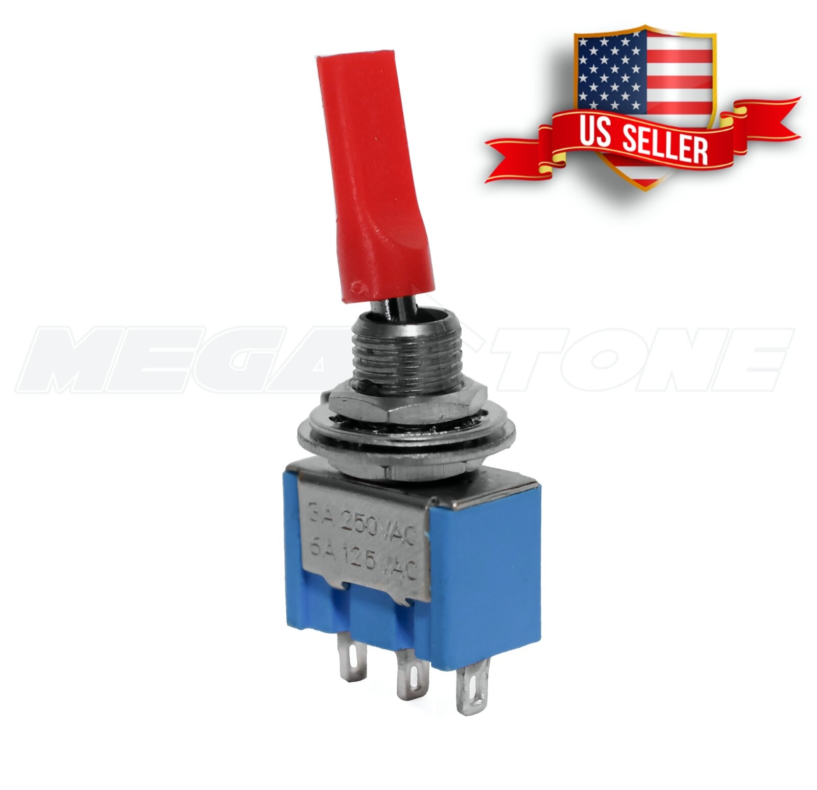 (1x) Premium SPDT RED Mini Toggle Switch ON-ON ABS Flat Bat Handle ...