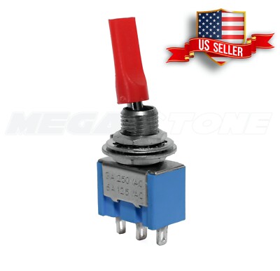(1x) Premium SPDT RED Mini Toggle Switch ON-ON ABS Flat Bat Handle ...
