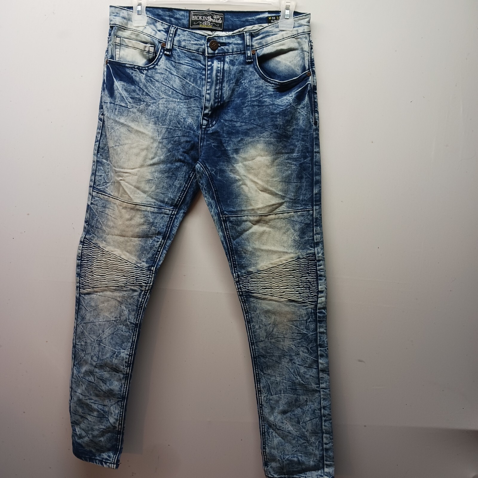 Broken Threads Jeans stone Washed Men's Size 33x32 Slim Fit Stretch | eBay