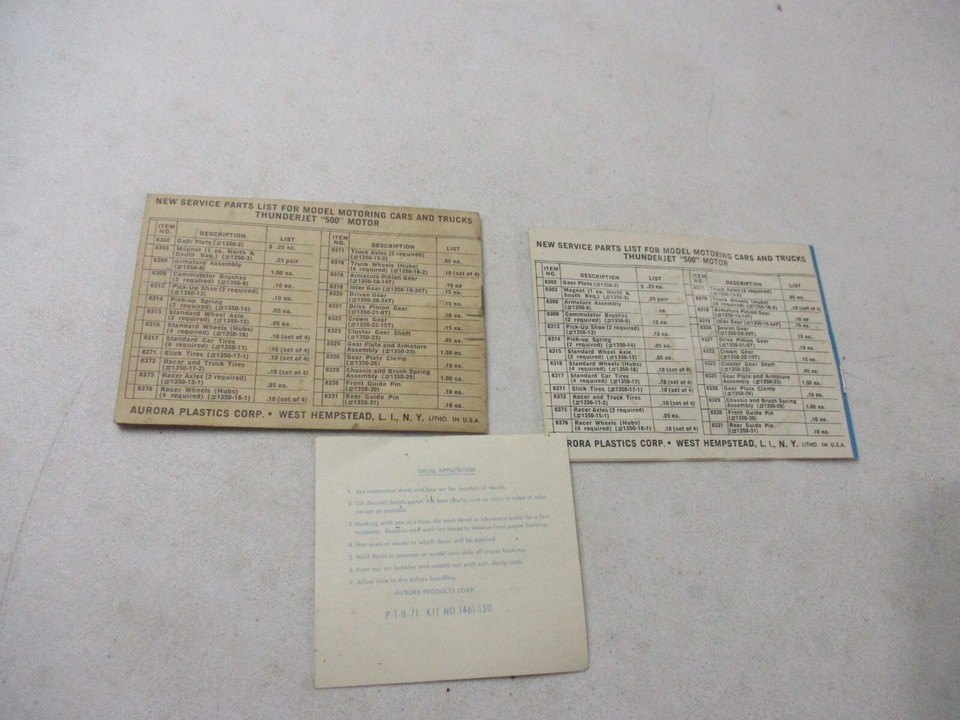 Vintage Aurora Model Motoring TJET 500 Slot Car Hop Up Hints Booklet ...