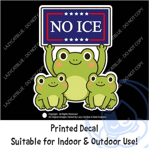 Frogs No Ice Decal Sticker Portland Protest Frog Suit Anti Fascism MAGA ...