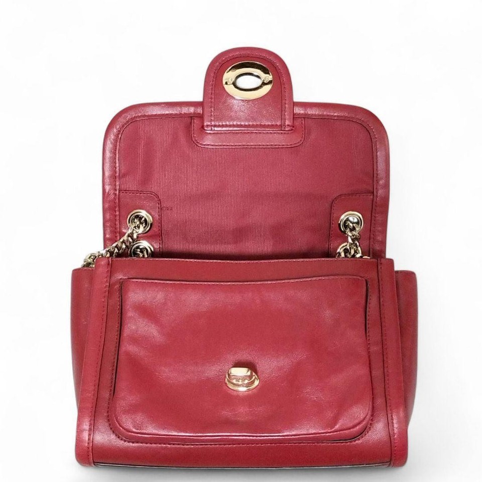 beautiful COACH shoulder bag gold chain carriage logo turn lock | eBay