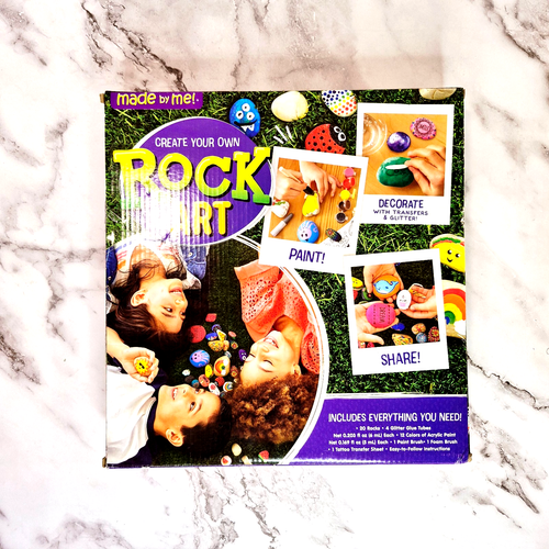 Made by Me Create Your Own Rock Art Kit – 20 Rocks Paint Glitter ...