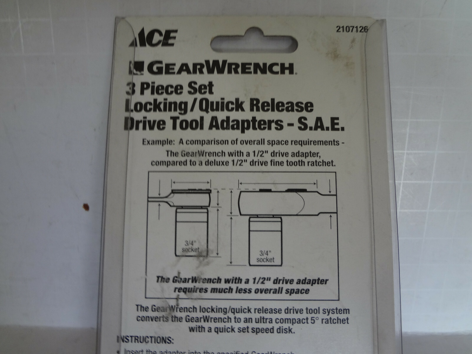Ace 3 Pc. Locking Quick Release Drive Tool Adapter Set (2107126) | eBay