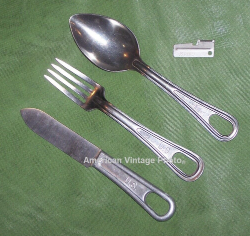 Mess Knife Spoon Fork Utensil WWII +USGI P38 Military USMC Scout ...