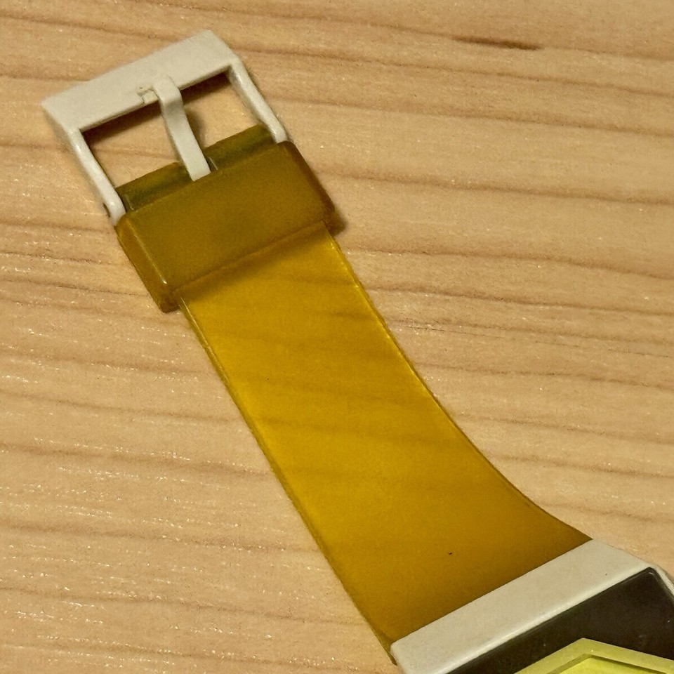 Casio FS-01 Dual Time Film Data Bank Digital Watch Yellow 2301 Slim ...