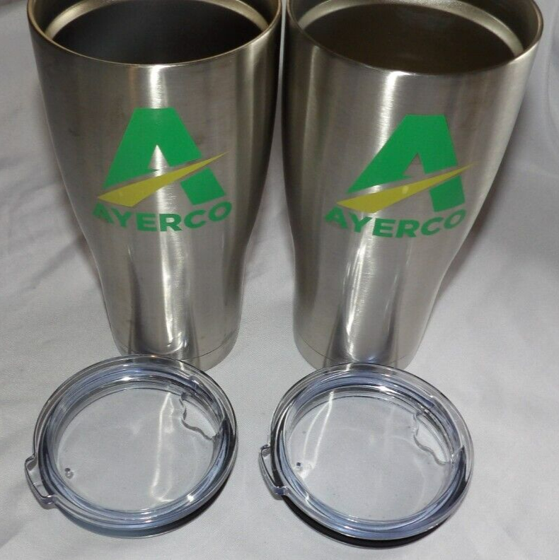 AYERCO Logo Stainless Steel 28oz Tumbler Travel Cup LOT of 2 | eBay