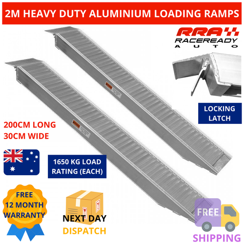2M Loading Ramps Aluminium Heavy Duty Trailer Motorbike Car ATV Bobcat ...
