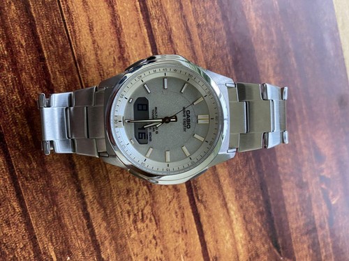 CASIO Wave Ceptor Silver Stainless Steel Digital Watch for Men 42mm | eBay