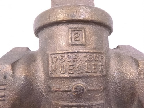 Mueller MH10288NK Heavy Duty 2" FIP Brass Oriseal Curb Stop Valve 175LB ...