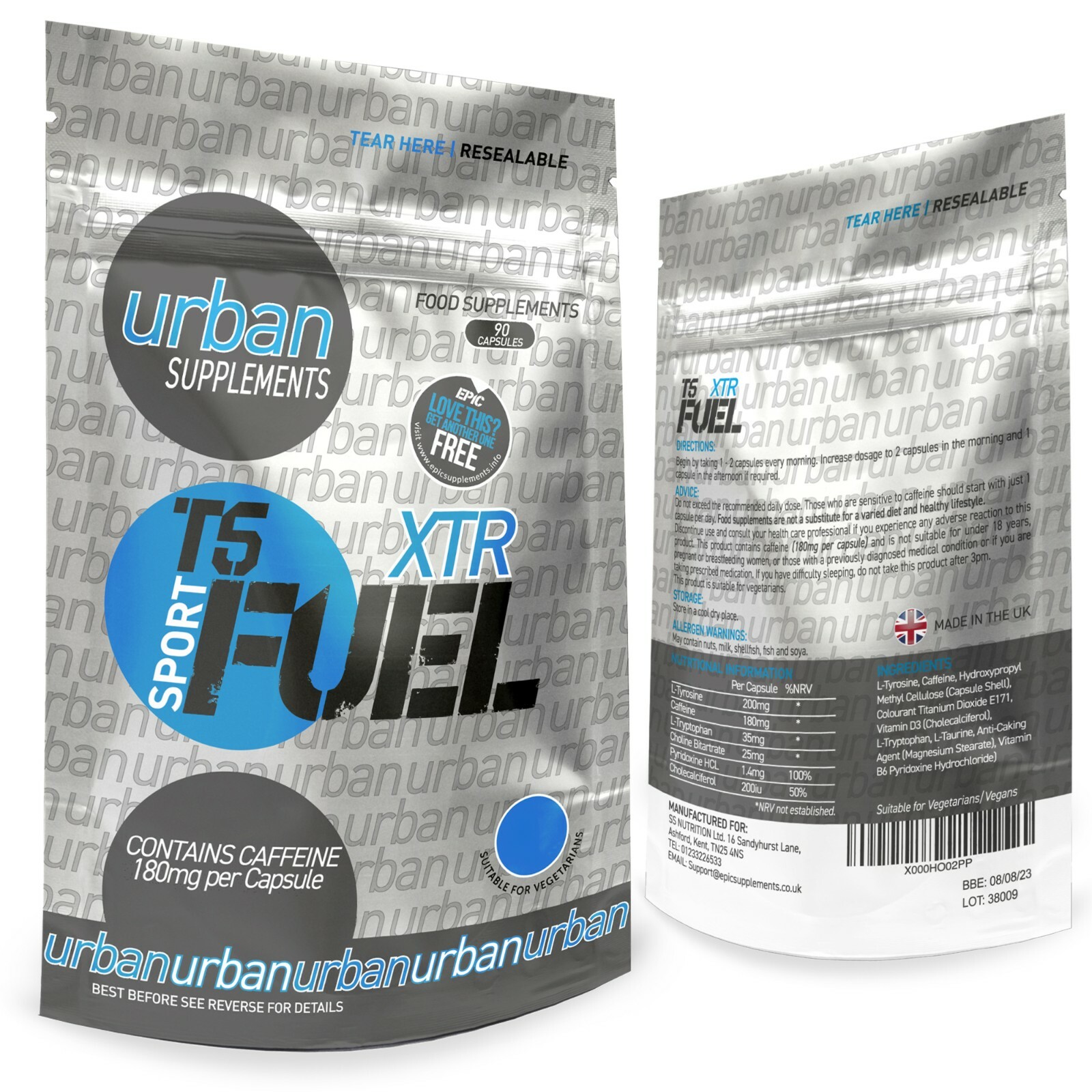 Urban Fuel T5 XTR & Detox Fuel Fat Burners Colon Cleansing Weight Loss ...