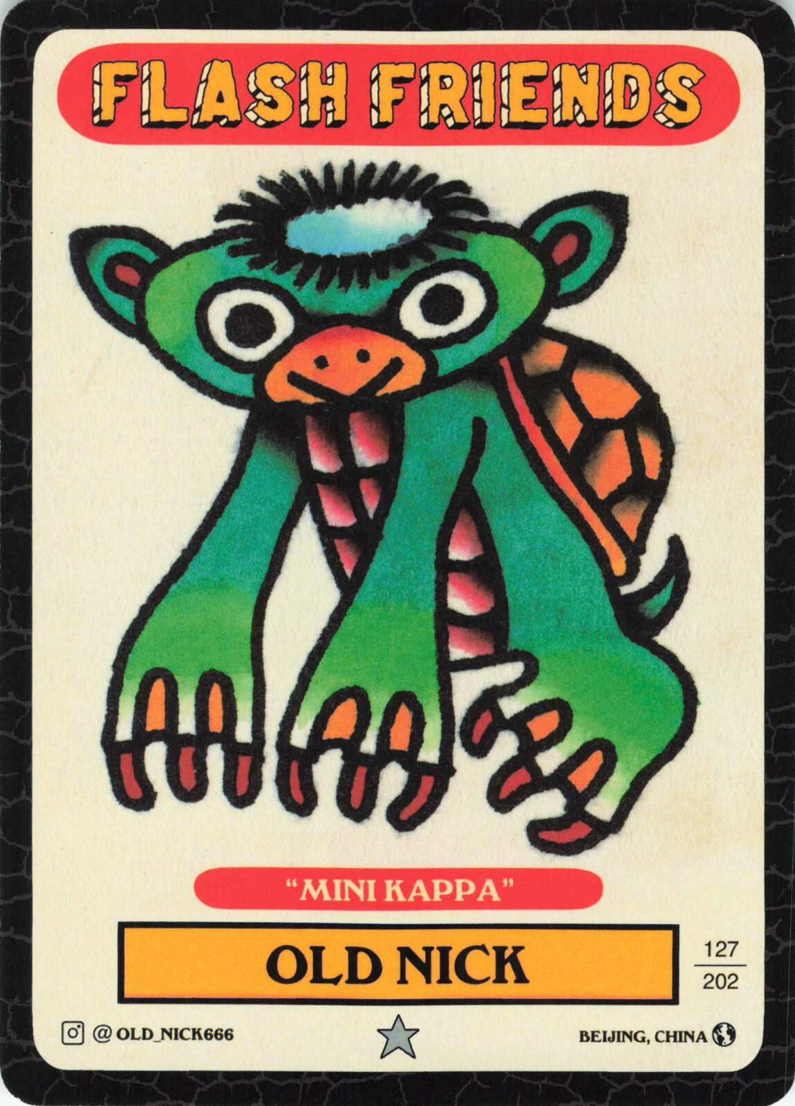 Old Nick Mini Kappa Tattoo Crocodile Jacksons Flash Friends Card ...