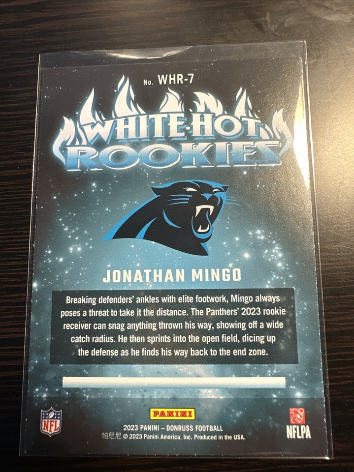 2023 Panini Donruss Jonathan Mingo White Hot Rookies WHR-7 Carolina ...