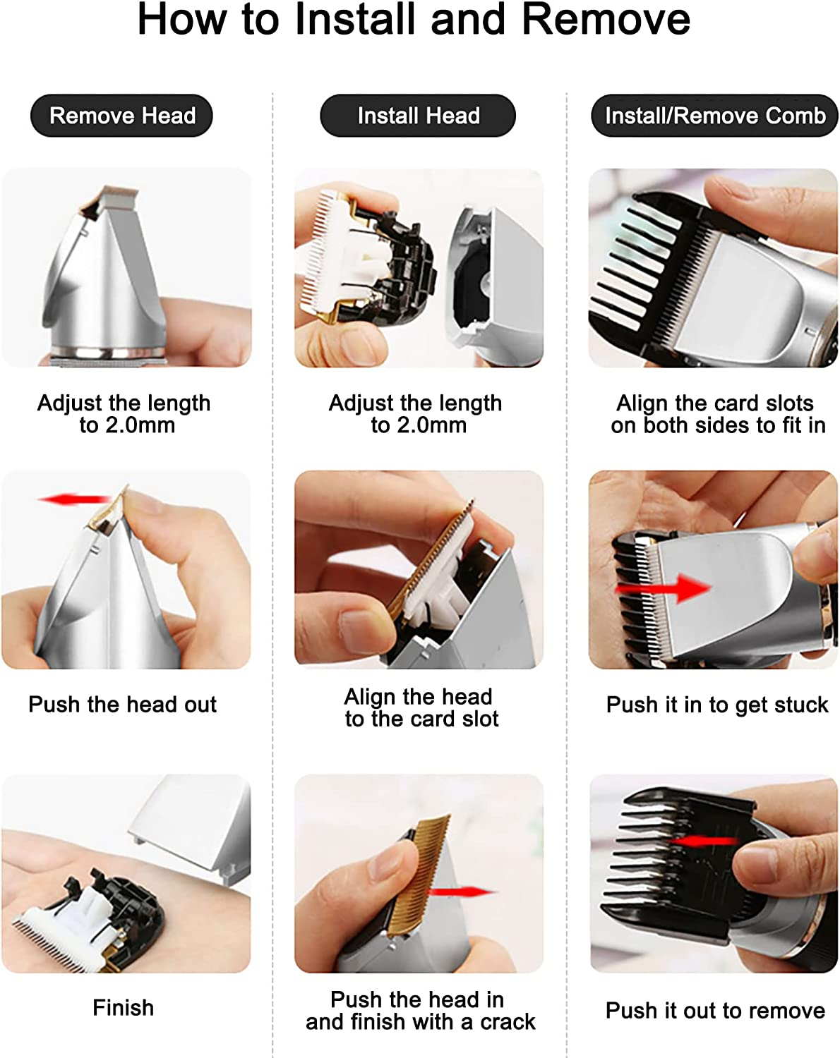 YOUKER Hair Clipper Cordless Hair Cutter Men'S Electric Barber ...