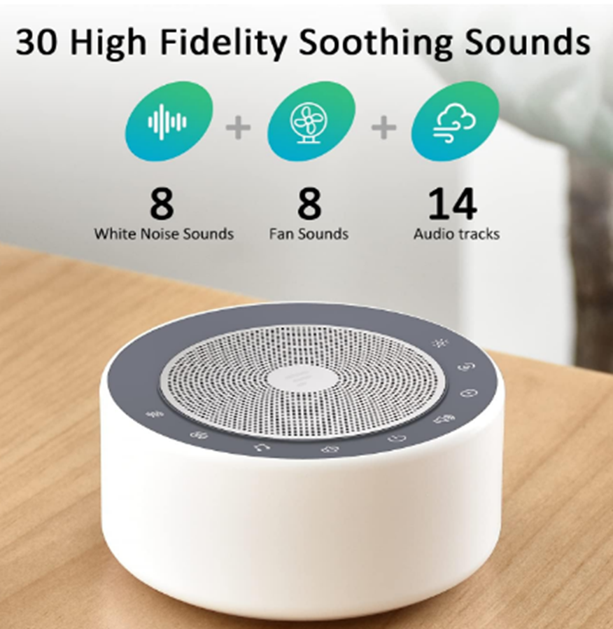 Noise Machine with 30 Sounds 7 Colors Light for Baby Kids Adults ...