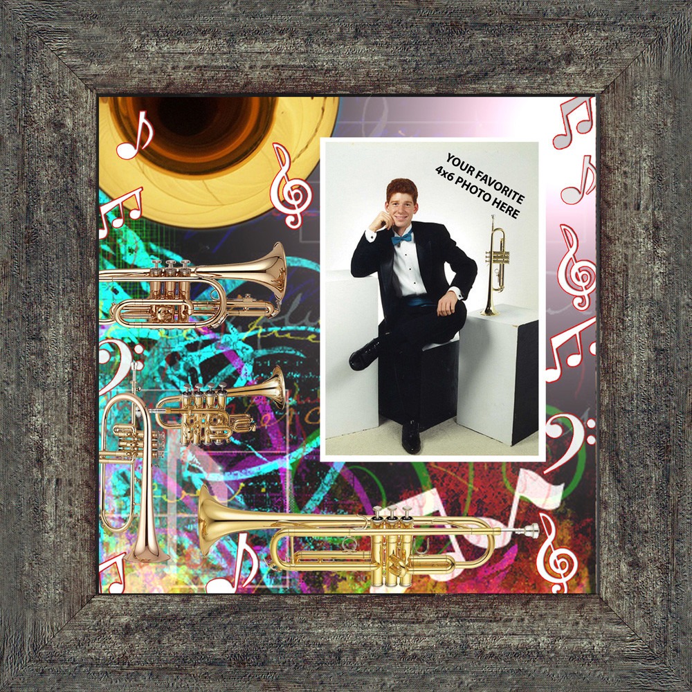 **NEW** Trumpet, Marching Band Trumpet Picture Frame, 10X10 3514 | eBay