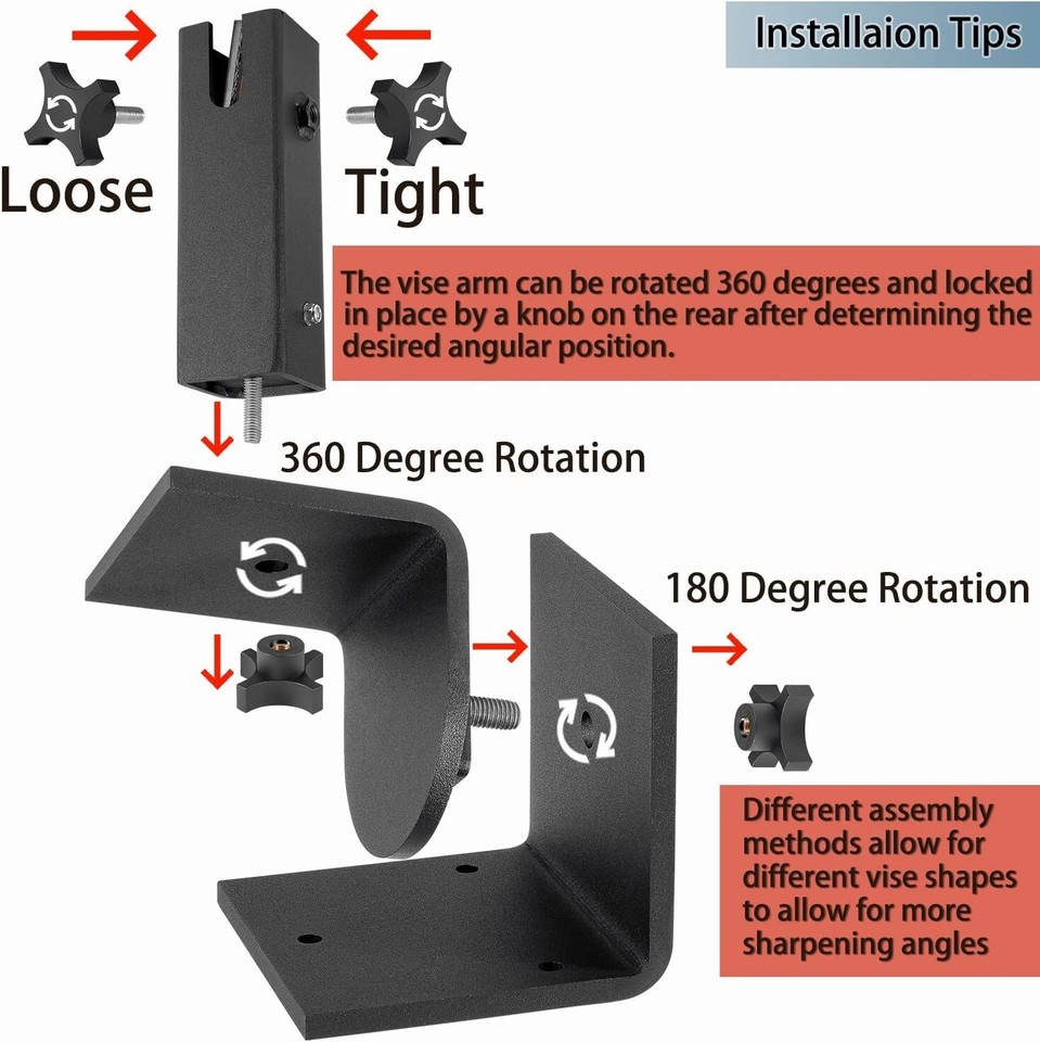 Swiveling Multi-Mount Knife Making Vise Work Bench Vise Tilts Rotates ...