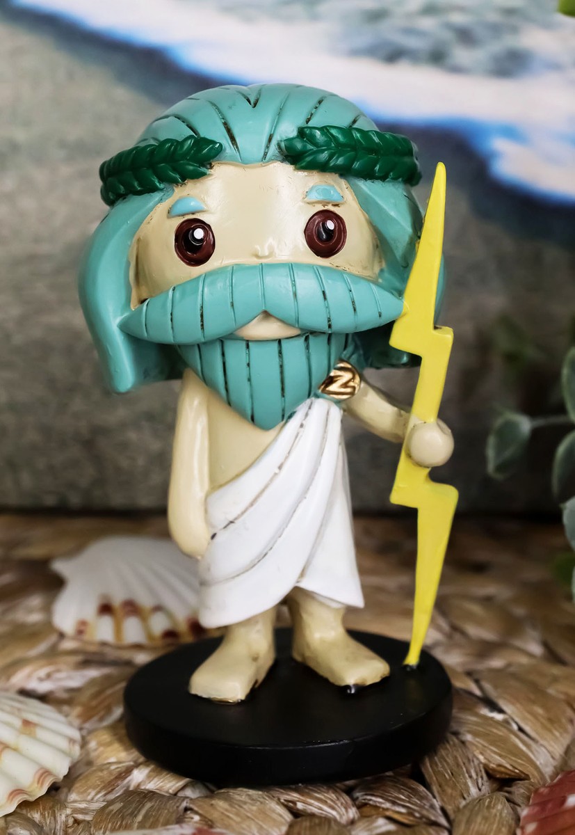 Zeus Greek God Statue With Lightning Bolt