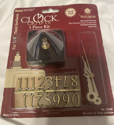 Walnut Hollow Clock 3-Piece Kit-For .25" Surface Quartz Clock Movement ...