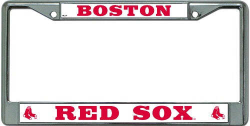 Boston Red Sox Chrome License Plate Frame | Silver | Universal Fitment ...