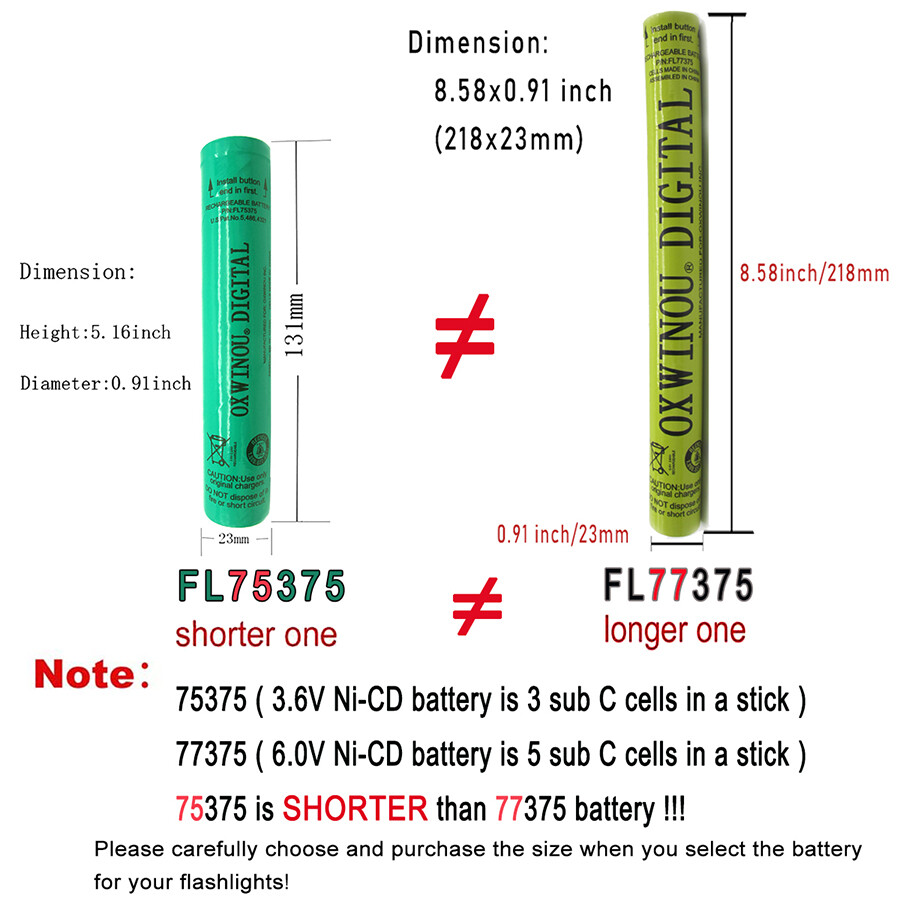 6V 2600mAh Rechargeable Flashlight Battery for Streamlight SL20X-LED ...