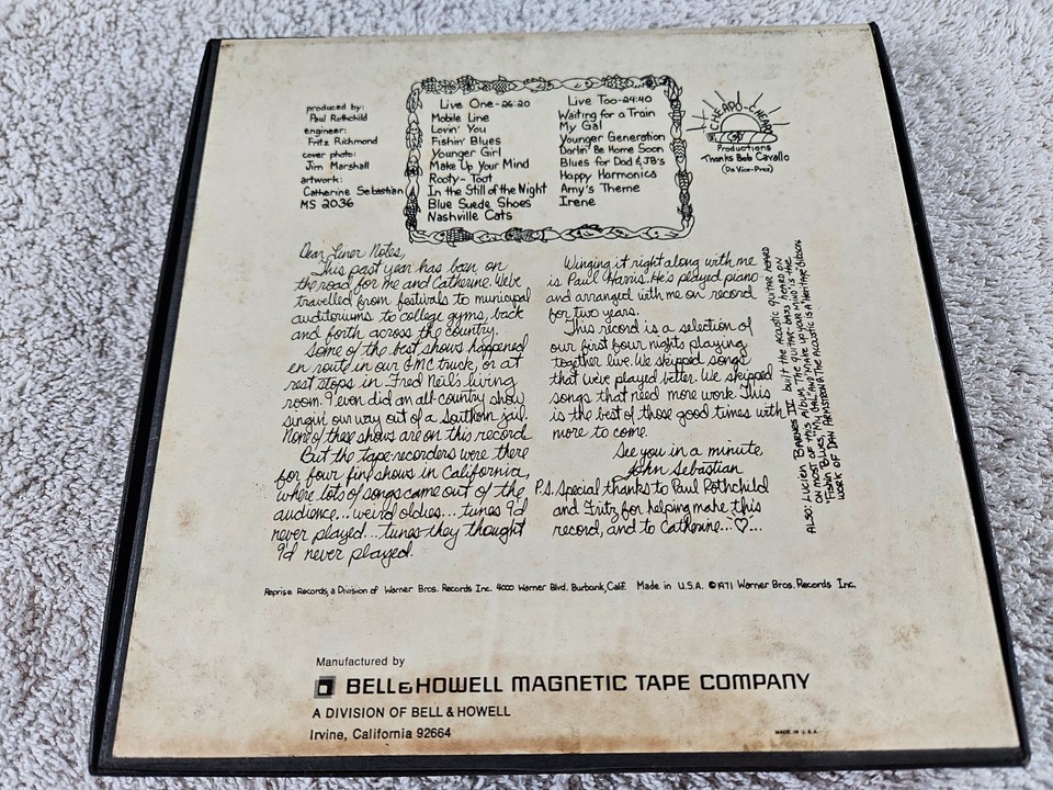 John Sebastian- Real Life Reel-To-Reel Tape | eBay