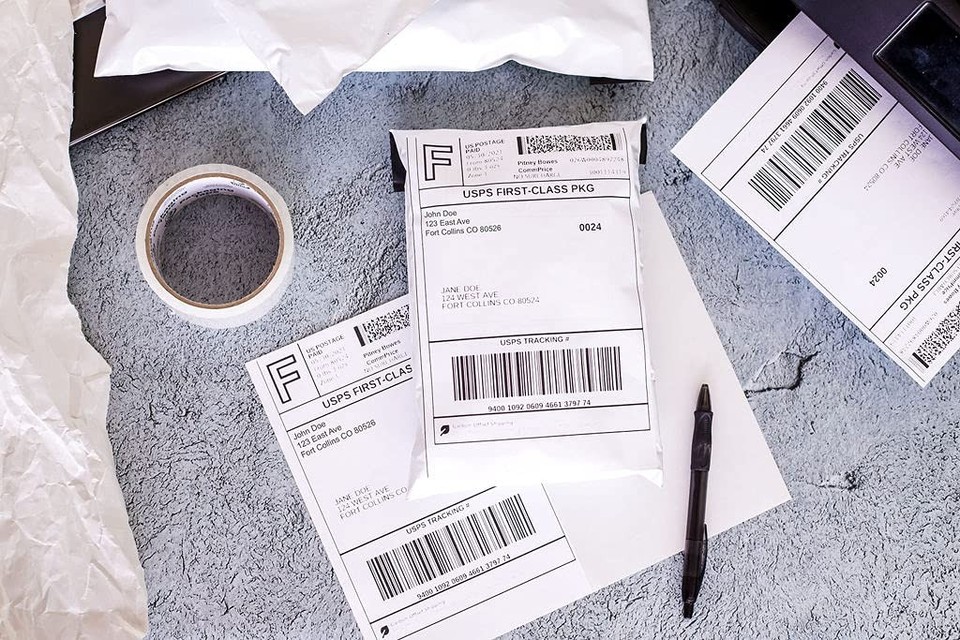 White Sticker Half Sheet Labels – 8.5" x 5.5" – Laser/Inkjet Compatible ...