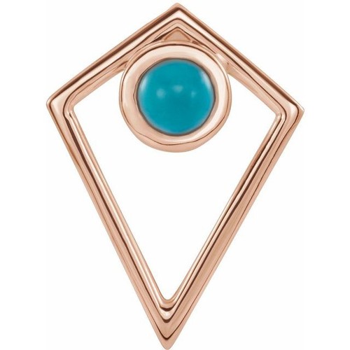 14K Rose Natural Turquoise Cabochon Pyramid Pendant | eBay