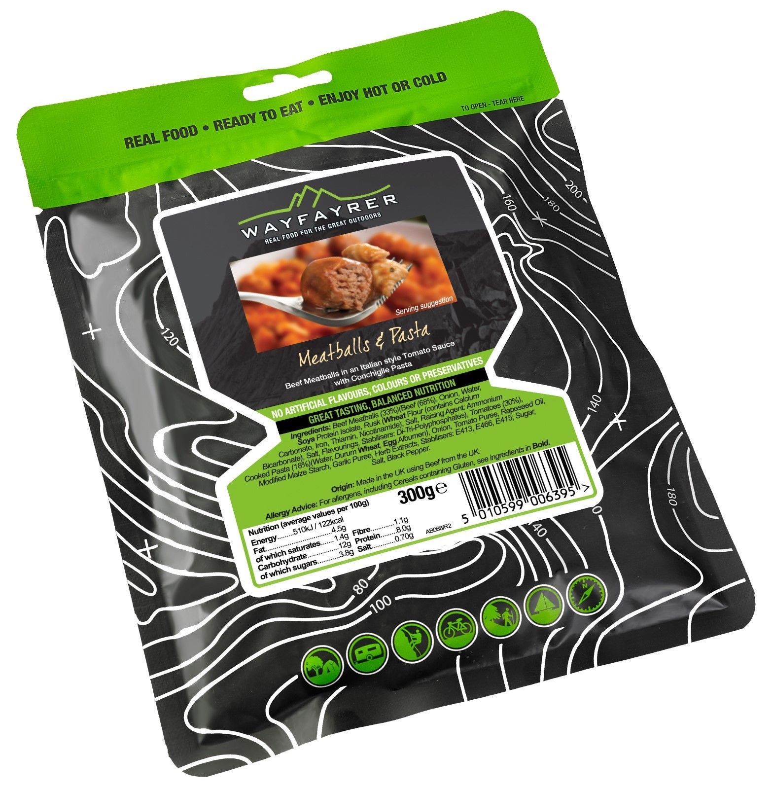Wayfayrer Expedition Food Ready to Eat Meal - Beef Meatballs & Pasta ...