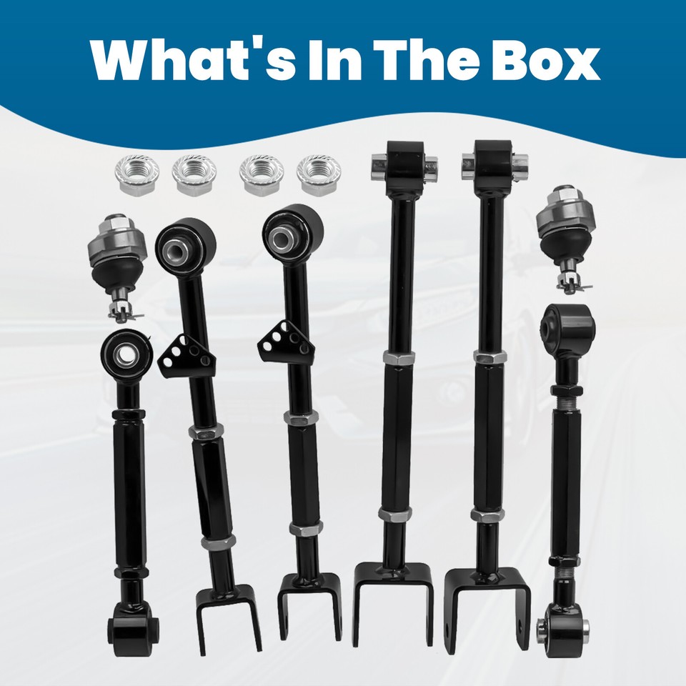 Rear Control Camber Arms Toe Kit + Front Lower Ball Joint for Honda ...
