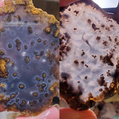 2 Woodward Ranch Pom-Pom Tube Plume Agate Rough Alpine Texas 92g | eBay