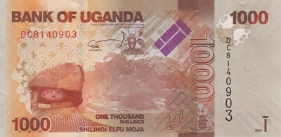 Uganda 1000 Shillings Banknote UNC. single 1000 Shillings Currency UGX ...