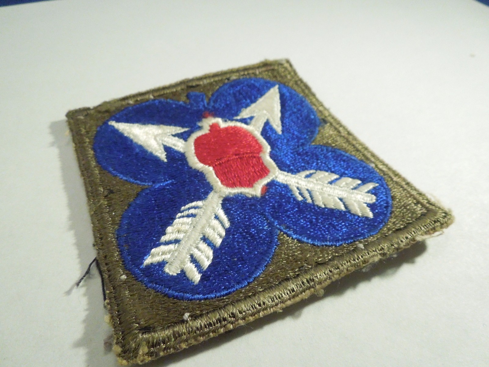 XXI 21 Corps Red Acorn with White Arrows over Blue Clover Military ...