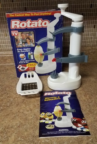 ROTATO "AS SEEN ON TV" Potato Apple Vegetable Zucchini Fruit Peeler in ...