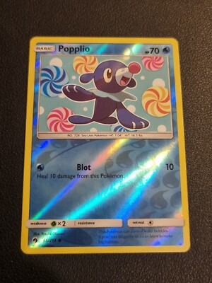 REVERSE HOLO Pokemon Card TCG Sun & Moon Lost Thunder Popplio 65/214 | eBay
