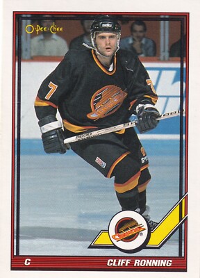 1991-92 O-Pee-Chee #59 Cliff Ronning Vancouver + (Yes 4 Free Mystery ...