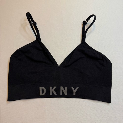 DKNY Womens Designer Black Wireless Lined Back Closure Trendy Bralette ...