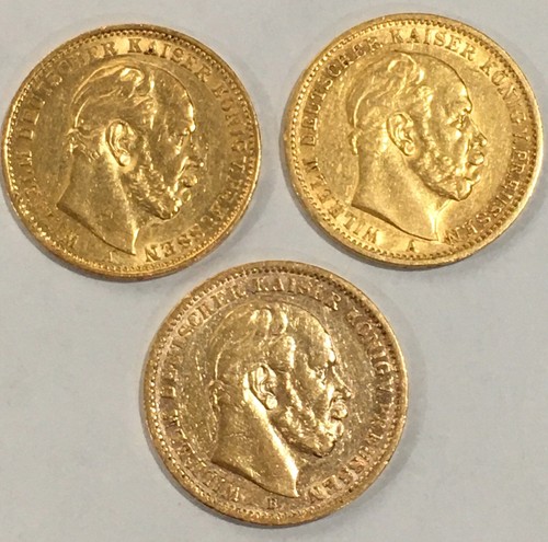 3 1873 GERMANY 20 MARKS PRUSSIA GOLD COINs Free Shipping! | eBay