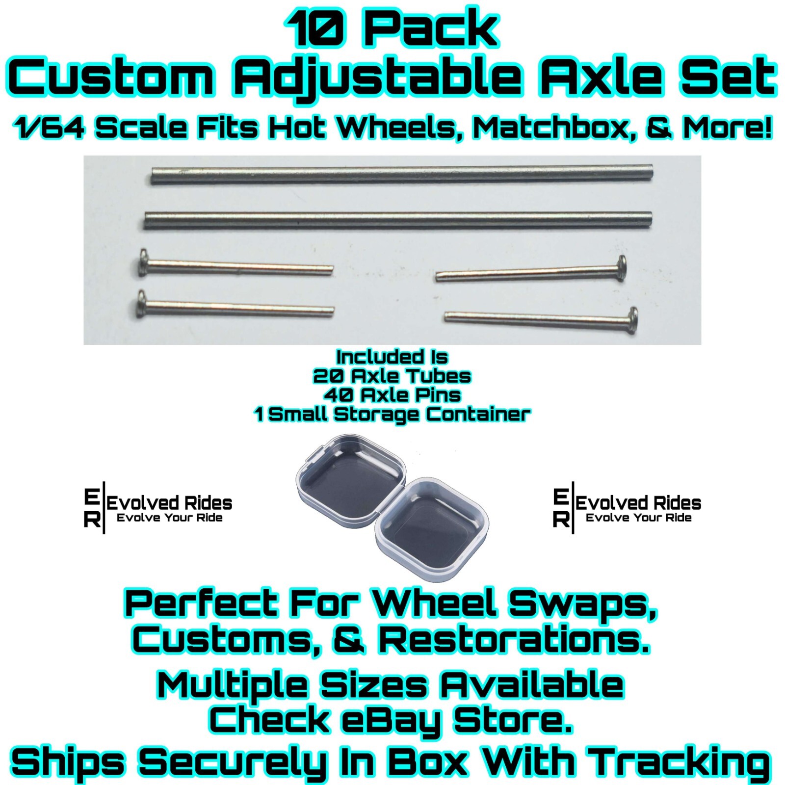 Adjustable Axles 10 Sets 20mm | Hot Wheels Matchbox 1/64 Scale Custom ...