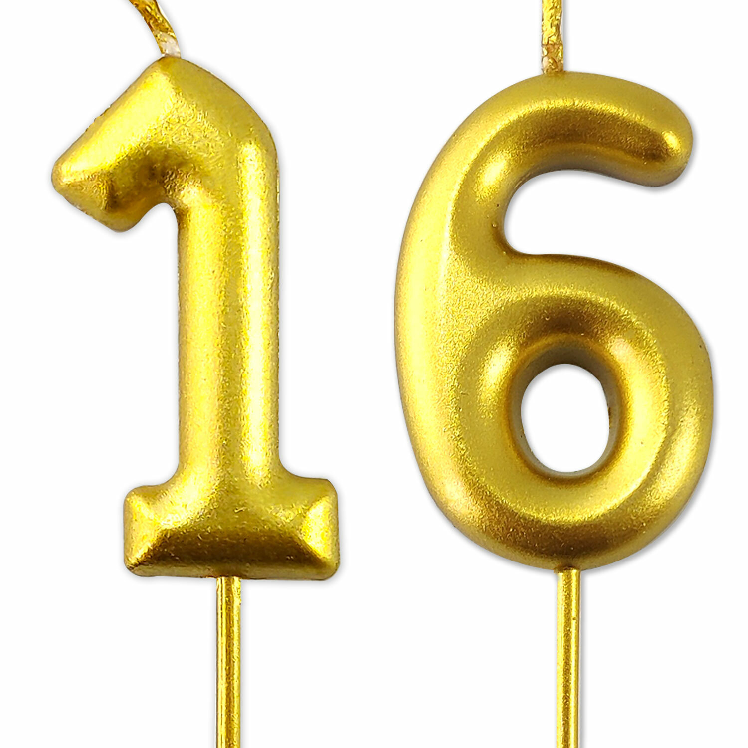 Gold Number 16 Candle 16th Birthday Party Cake Decoration Anniversary ...