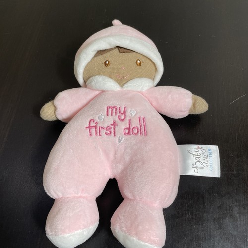 Ganz Baby Collection My First Baby Doll Rattle Plush Lovey Pink Stuffed ...