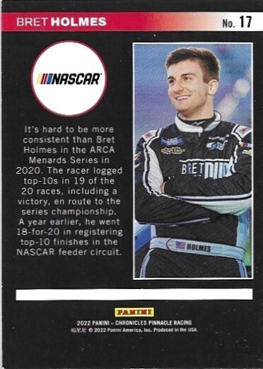 Bret Holmes 2022 Chronicles Pinnacle Red Parallel /99 Nascar | eBay