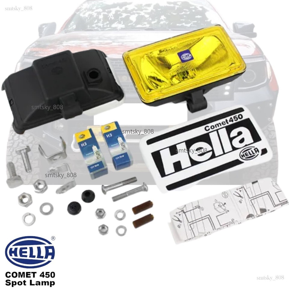 2x Lamp Light 2X HELLA Comet 450 Yellow Lens H3 12V Driving Fog Light ...